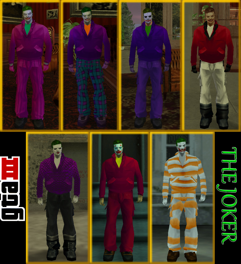 GTA3 The Joker skins pack [Grand Theft Auto III] [Mods]