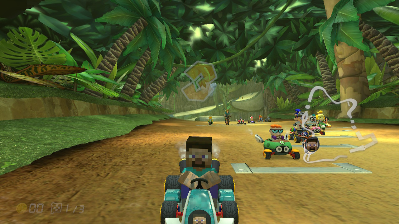 Minecraft Steve over Inkling Girl Mod for Mario Kart 8 Deluxe | MK8D Mods