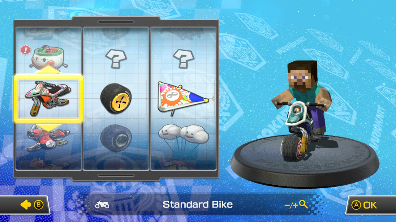Minecraft Steve over Inkling Girl Mod for Mario Kart 8 Deluxe | MK8D Mods