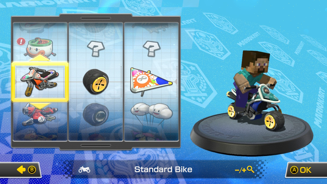 Minecraft Steve over Inkling Girl Mod for Mario Kart 8 Deluxe | MK8D Mods