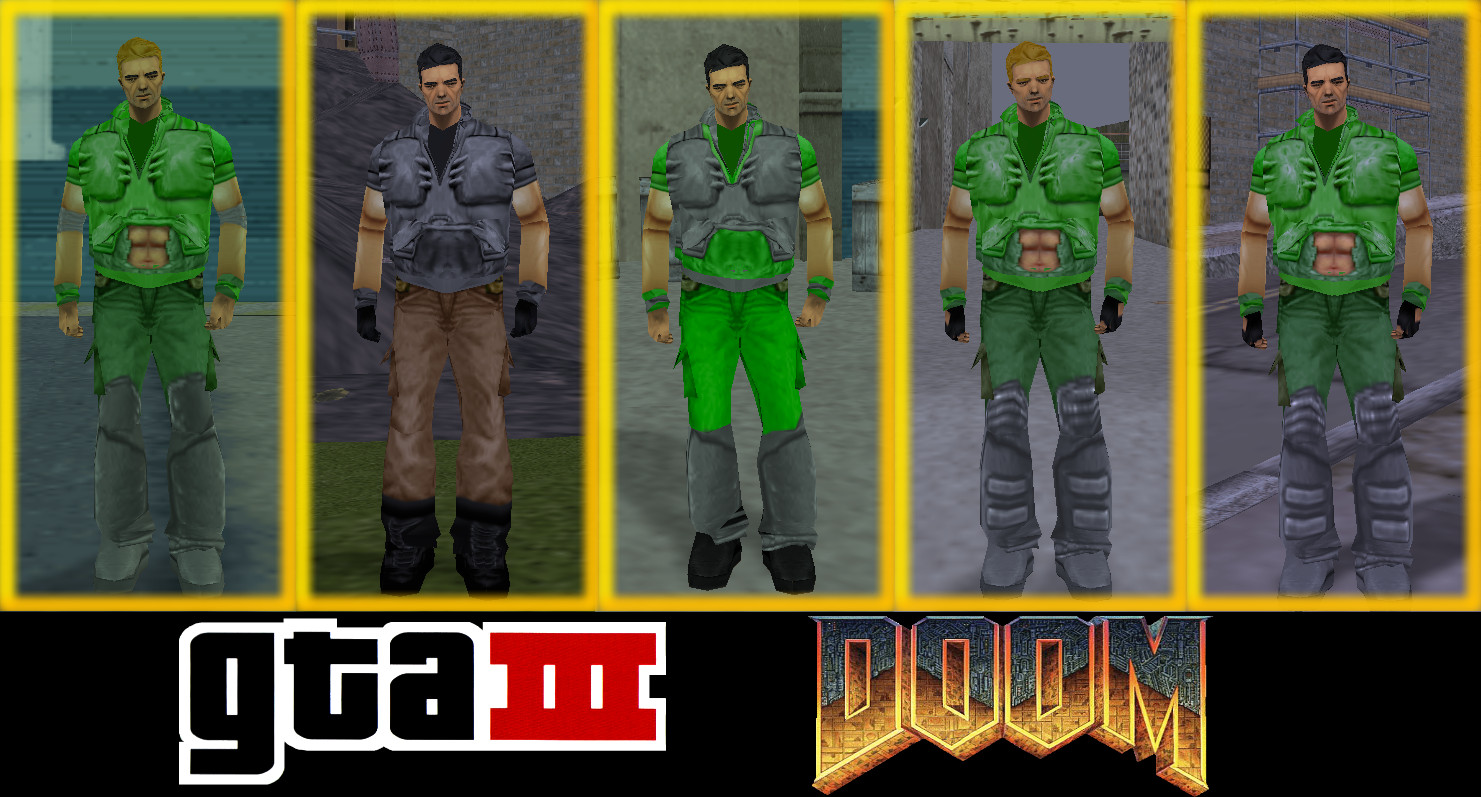 GTA3 Doomguy skins pack Mod for Grand Theft Auto III | GTA3 Mods
