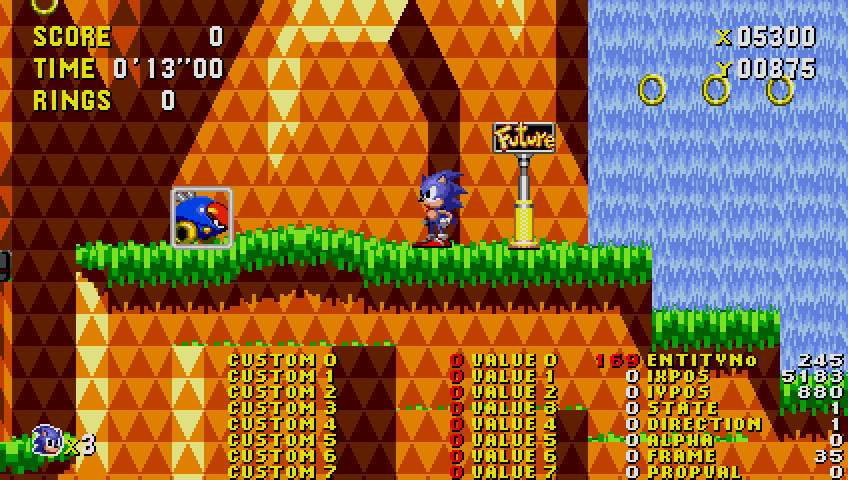 Advanced Debug HUD [Sonic CD (2011)] [Mods]