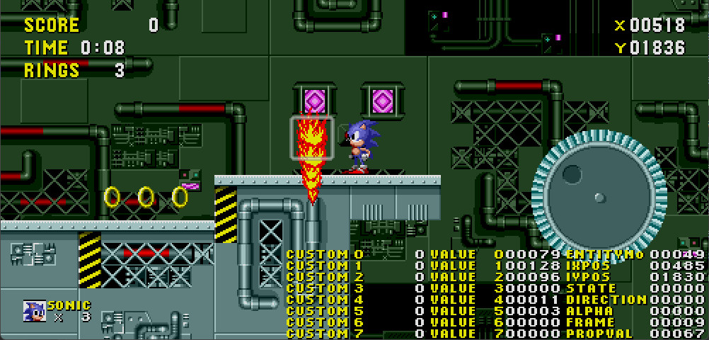 Advanced Debug HUD Mod for Sonic the Hedgehog (2013) | S1 2013 Mods