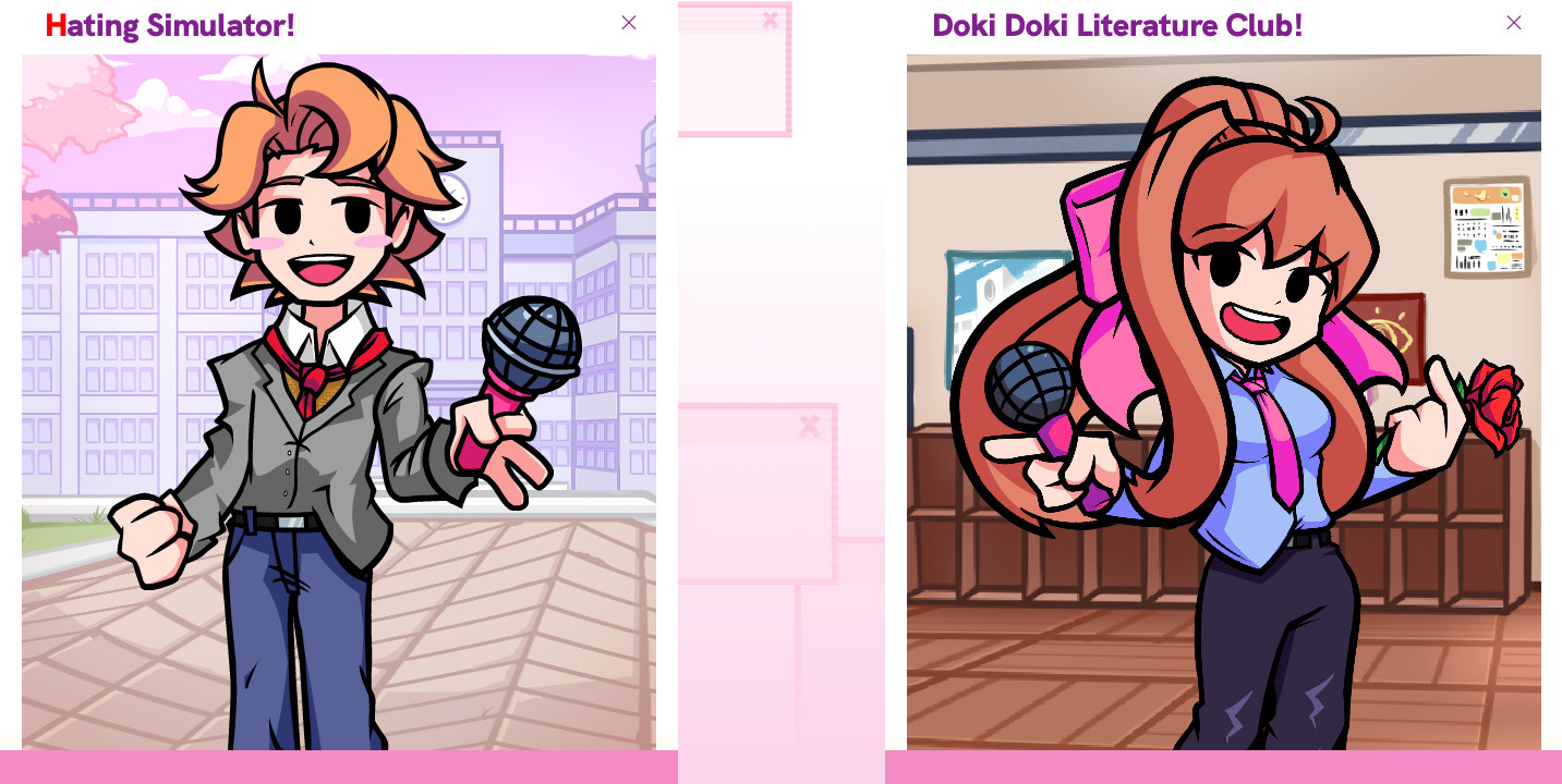DDTO Senpai with the DDLC uniform Mod for Friday Night Funkin' | FNF Mods