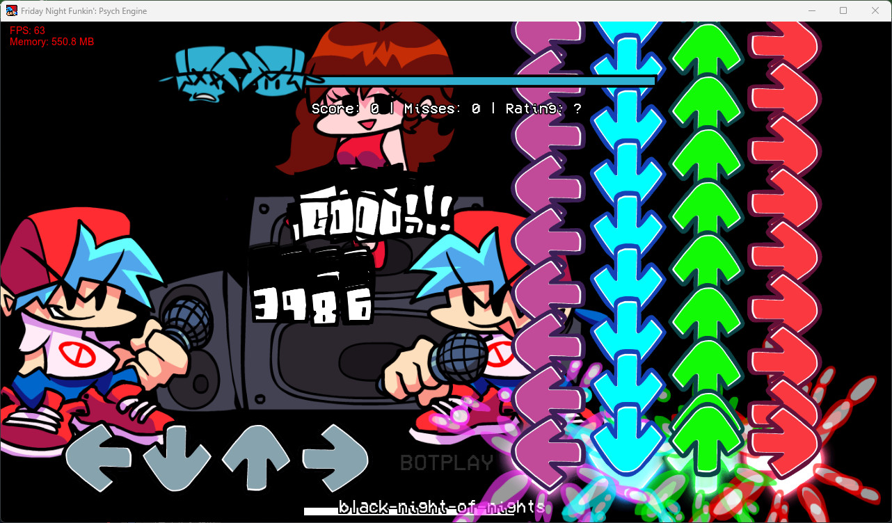 black night of nights in fnf 真っ黒ナイトオブナイツ Mod for Friday Night Funkin ...