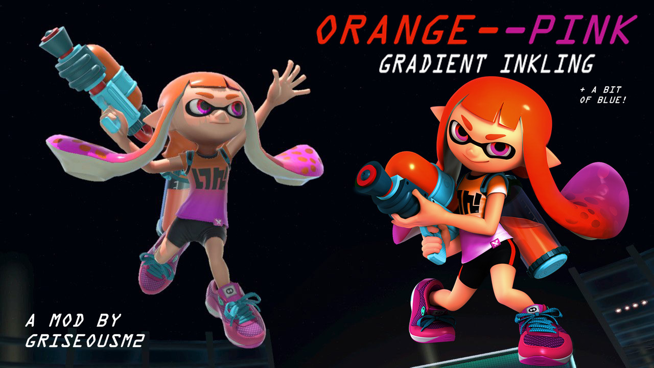 Orange-Pink Gradient Inkling Mod for Super Smash Bros. Ultimate | SSBU Mods