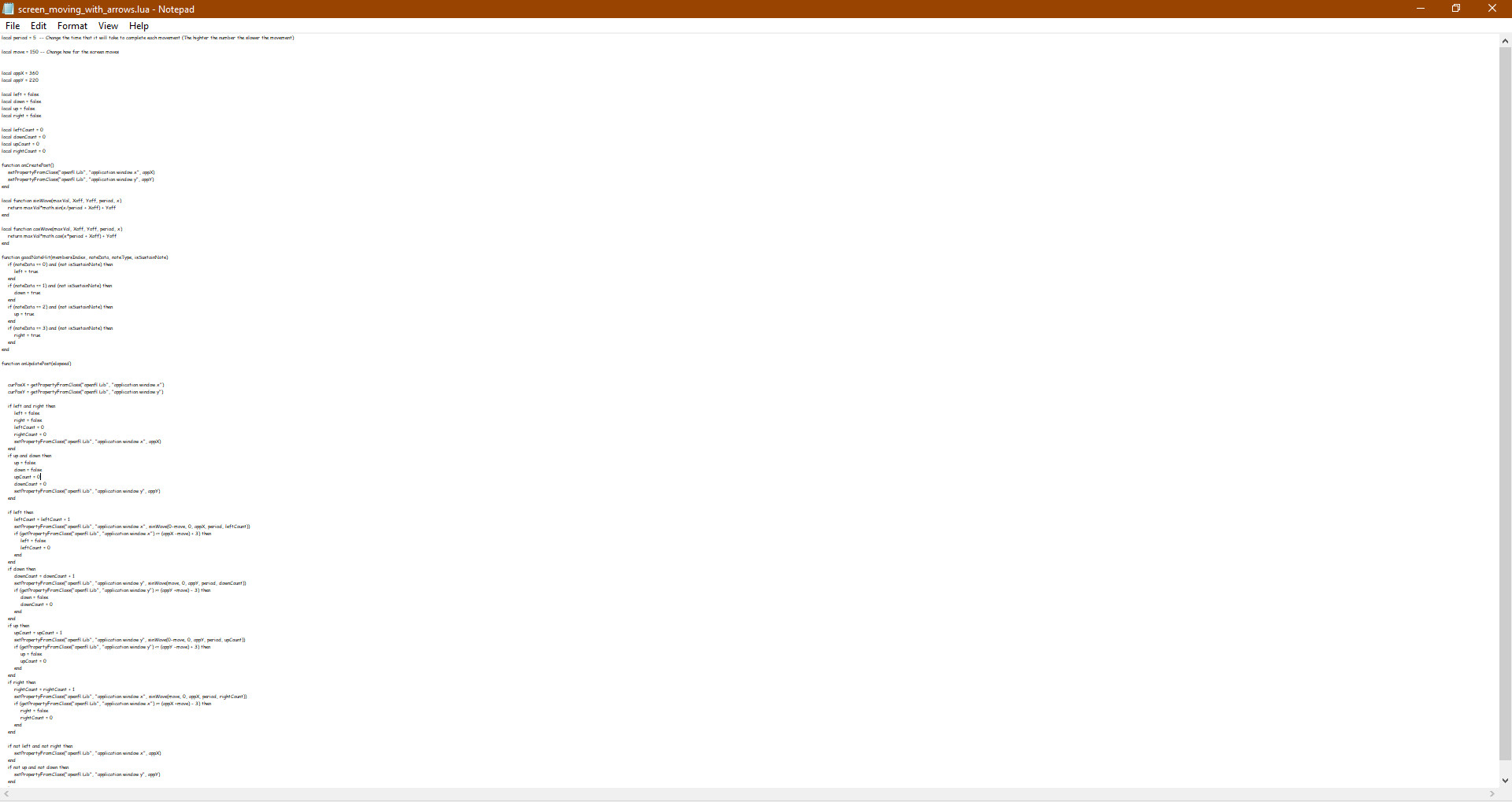 Window moving with arrows script Mod for Friday Night Funkin' | FNF Mods