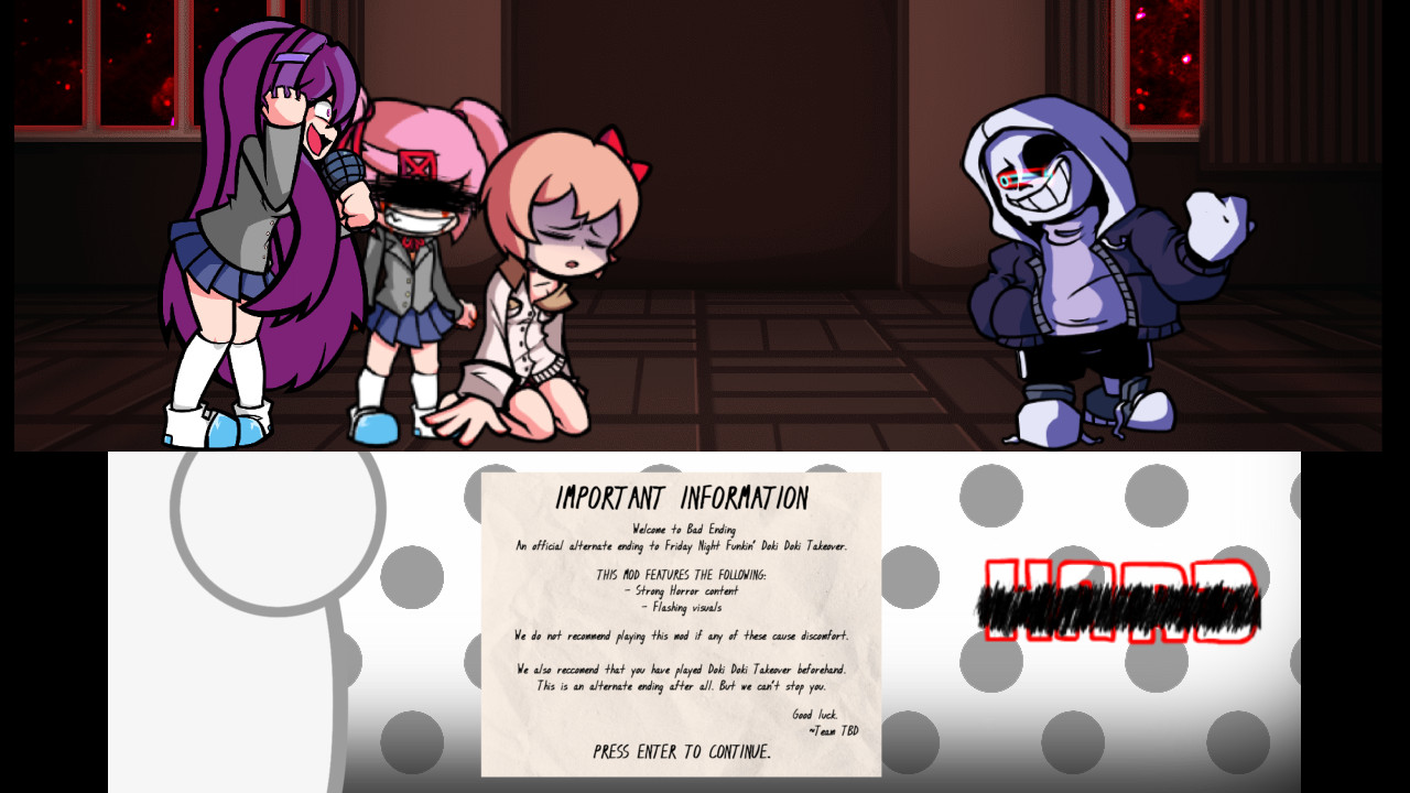 DDTO BAD ENDING X FRIDAY NIGHT DUSTIN Mod for Friday Night Funkin ...