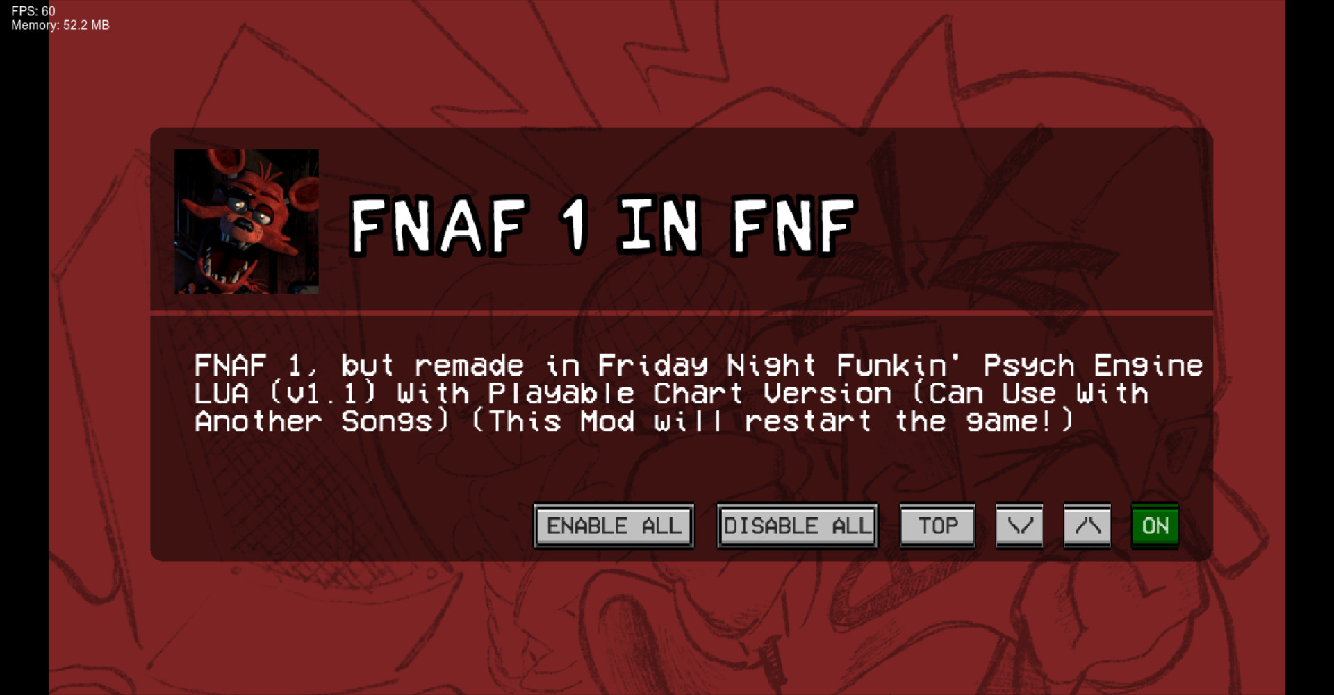 FNAF in Psych Engine But Charts Playable Mod for Friday Night Funkin ...