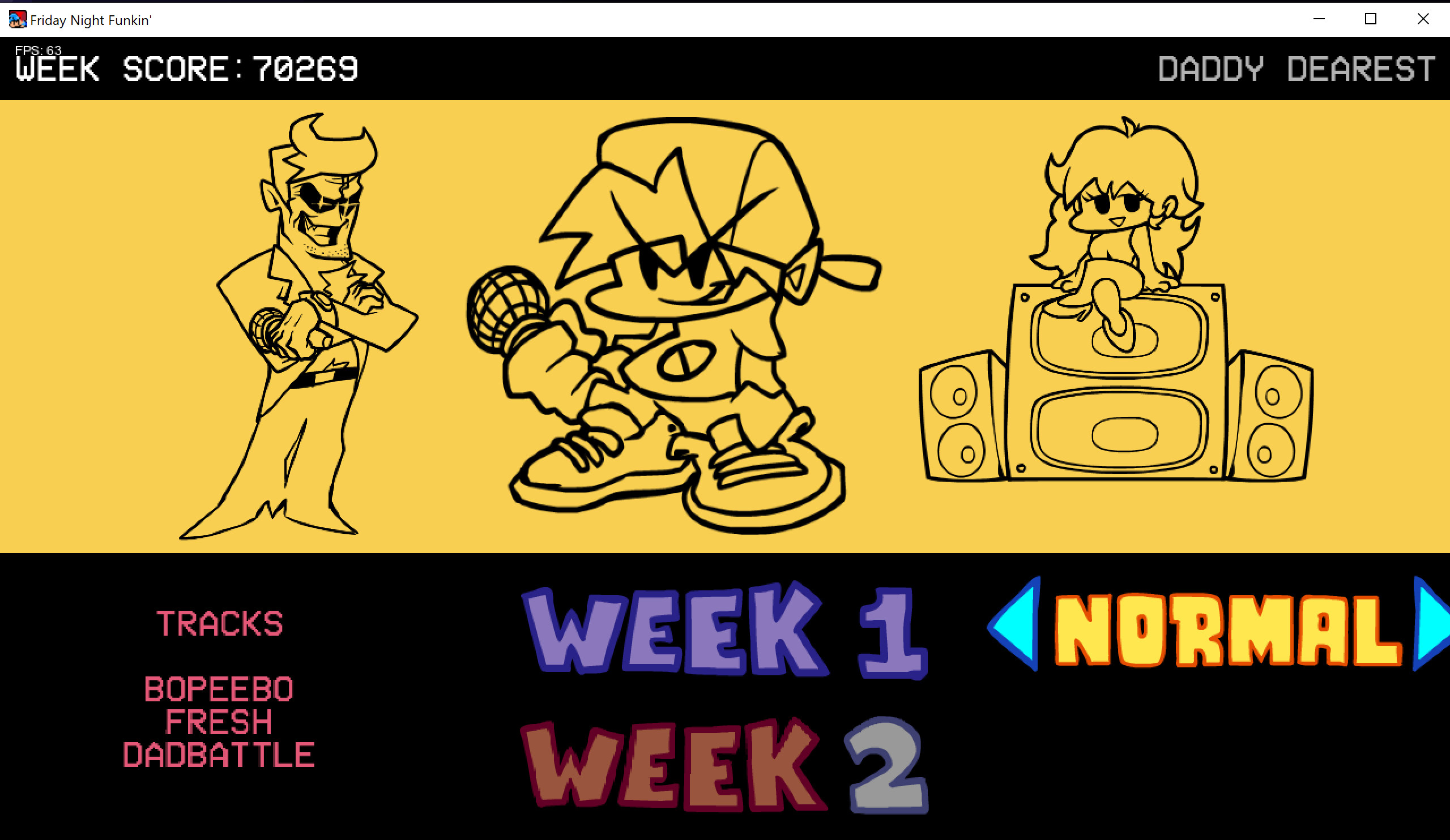 Colored Menu Week Sprites Mod for Friday Night Funkin' | FNF Mods
