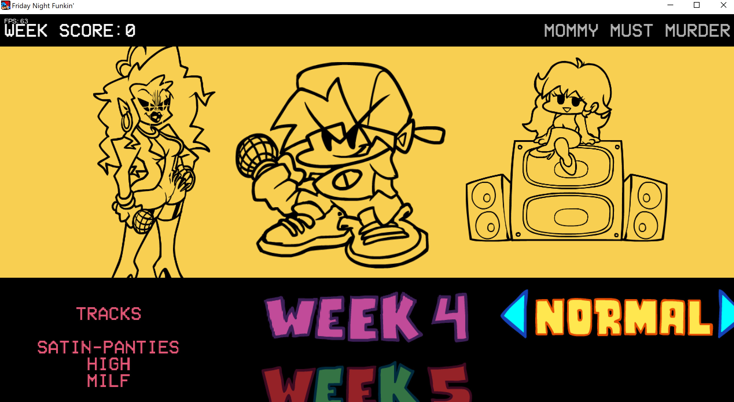 Colored Menu Week Sprites Mod for Friday Night Funkin' | FNF Mods
