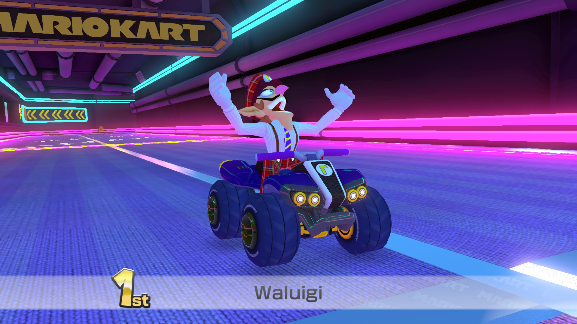 Bus Driver Waluigi (MKT) Mod for Mario Kart 8 Deluxe | MK8D Mods