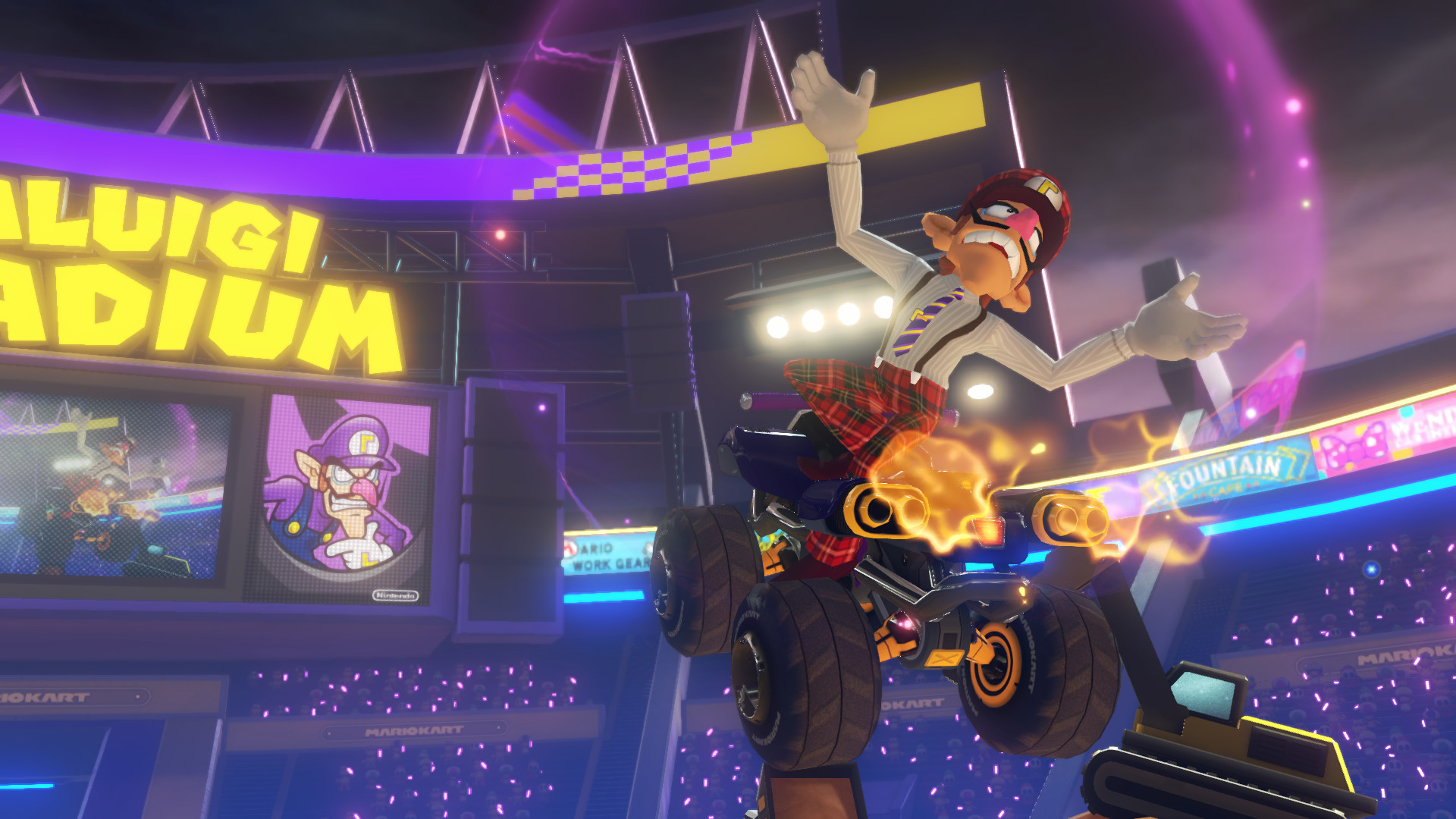 Bus Driver Waluigi (MKT) Mod for Mario Kart 8 Deluxe | MK8D Mods