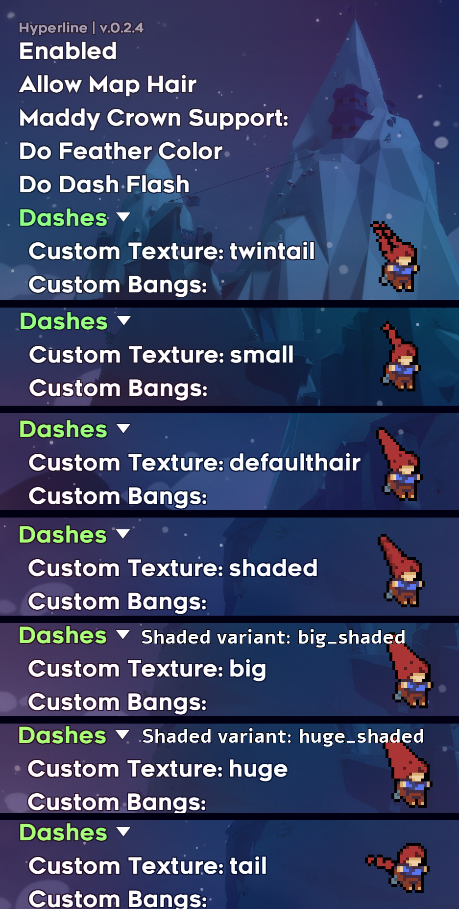 Pet Strawberry / Hyperline Hair Expansion Pack Mod for Celeste ...