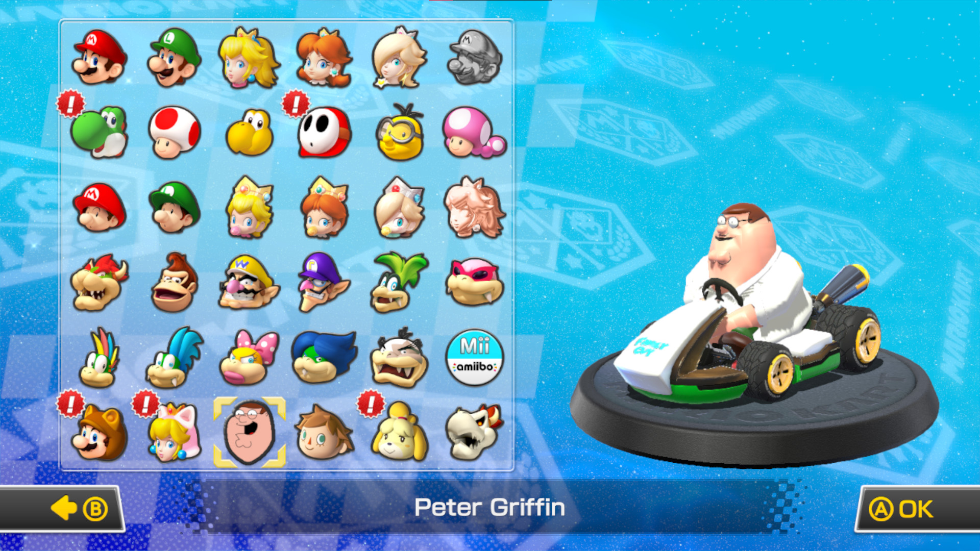 Peter Griffin (Port) Mod for Mario Kart 8 | MK8 Mods