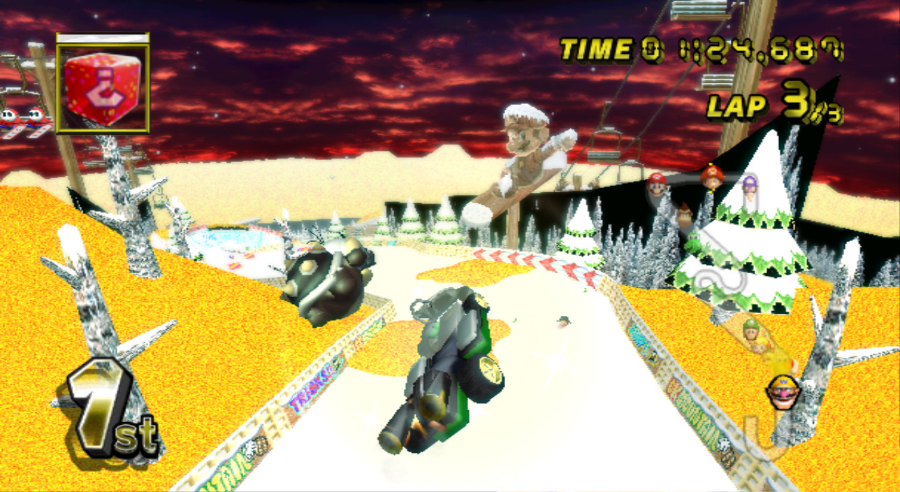 Wii DK Summit but offroad is Lava [Mario Kart Wii] [Mods]