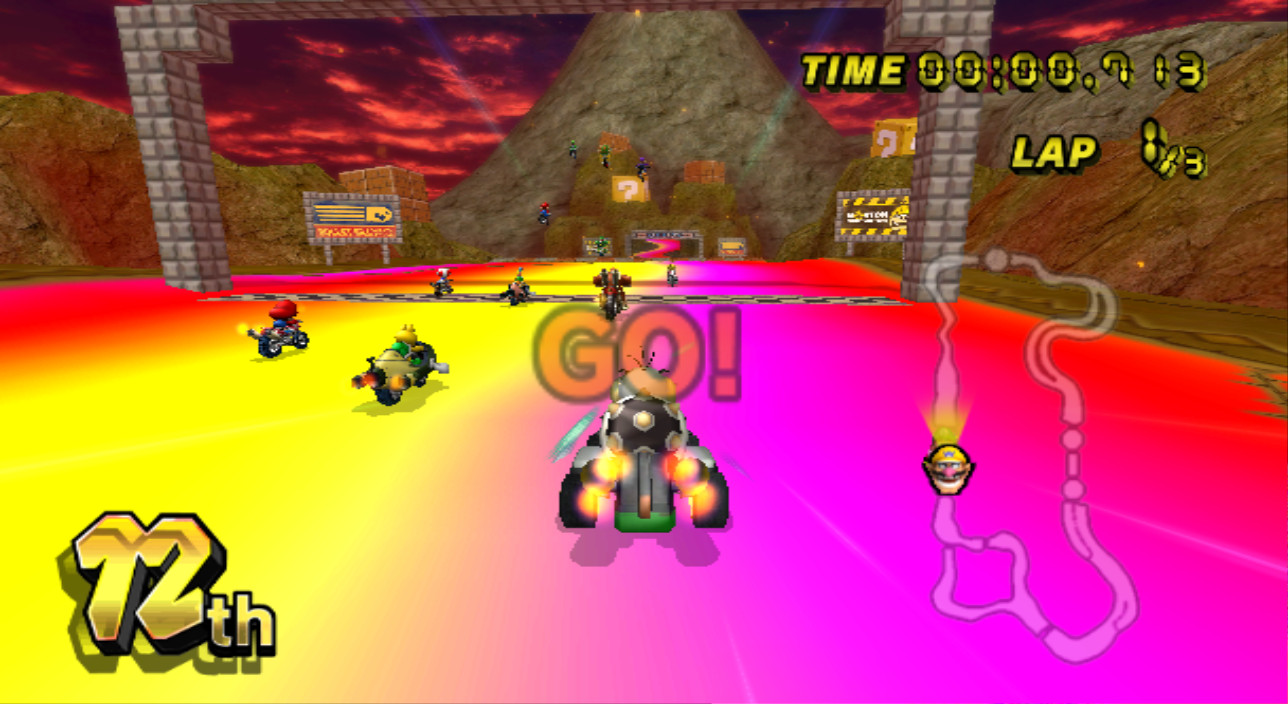 Wii Grumble Volcano but the road is boost [Mario Kart Wii] [Mods]