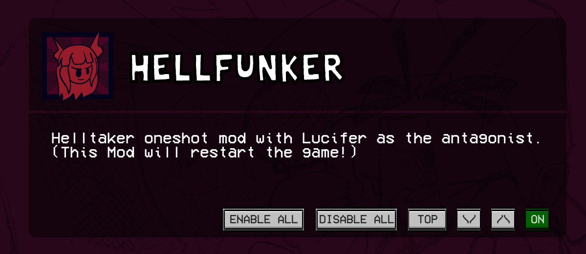 Hellfunker VS Lucifer Mod for Friday Night Funkin' | FNF Mods