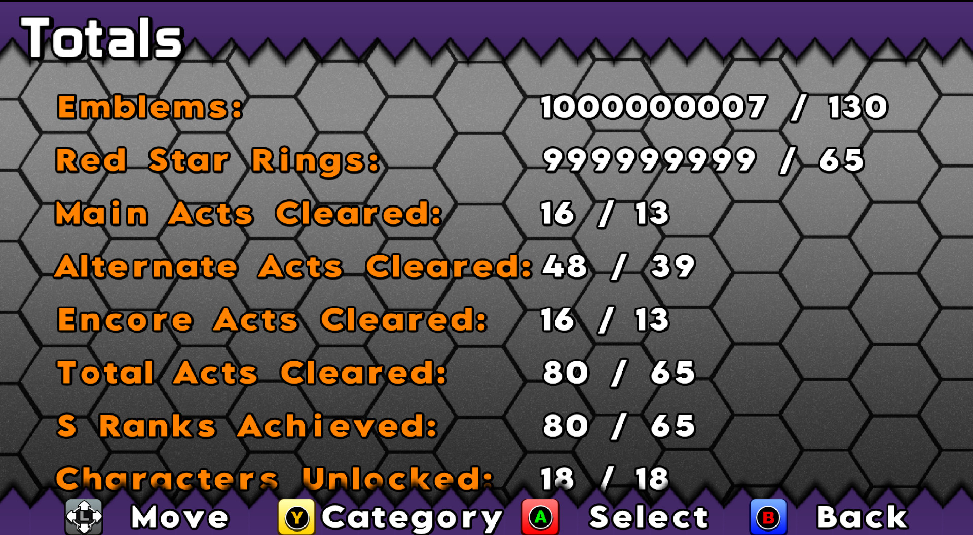Mega Save Stats (100%) [SWDX1.1] Mod for Sonic World DX | SWDX Mods