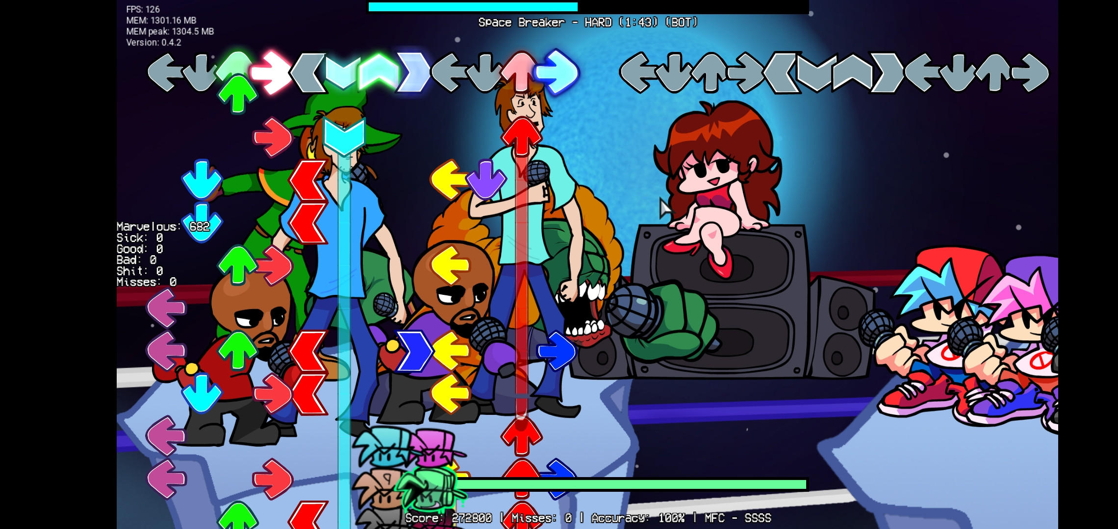 Space Breaker with 6 Players! Mod for Friday Night Funkin' | FNF Mods