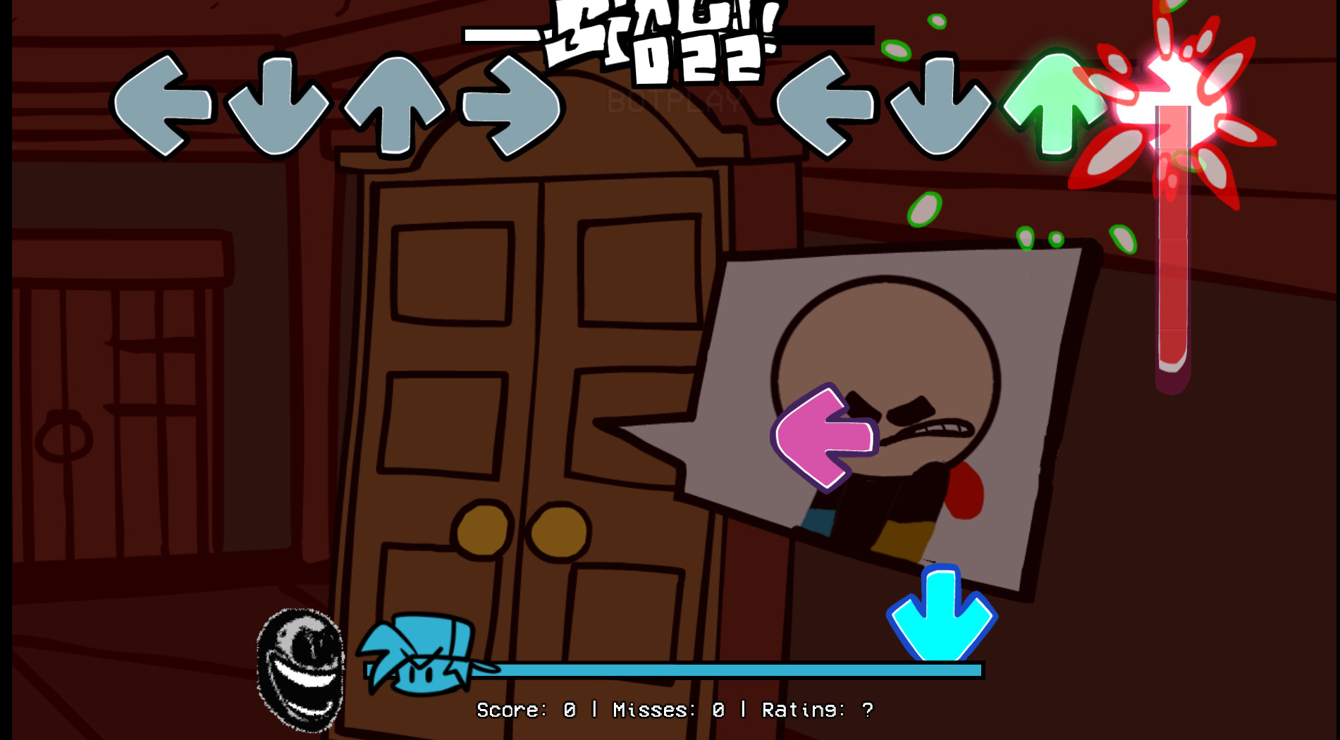 Dude over BF [Vs Rush-1UP Cartoons] Mod for Friday Night Funkin' | FNF Mods