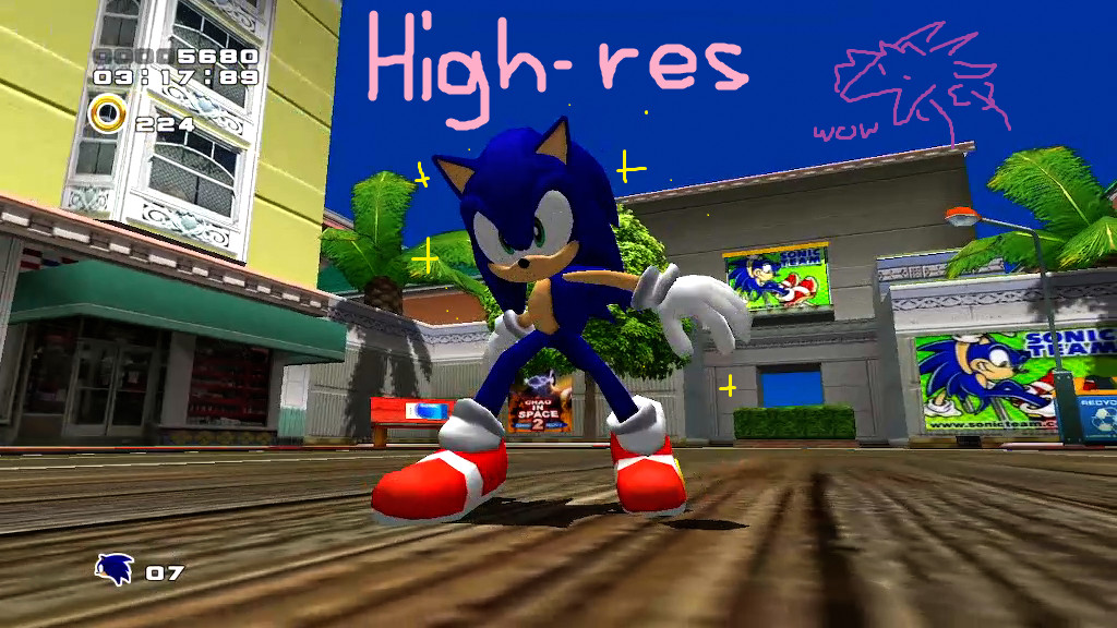 High res Sonic Mod for Sonic Adventure 2 | SA2 Mods