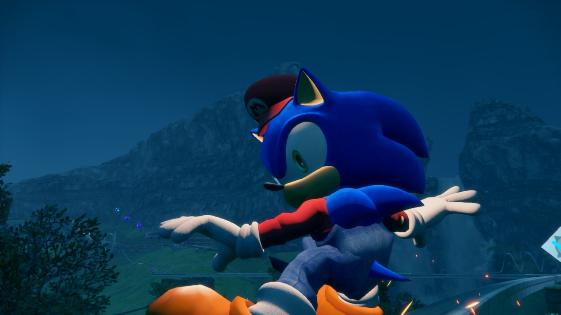 Sonic in Mario's outfit Mod for Sonic Frontiers | Frontiers Mods