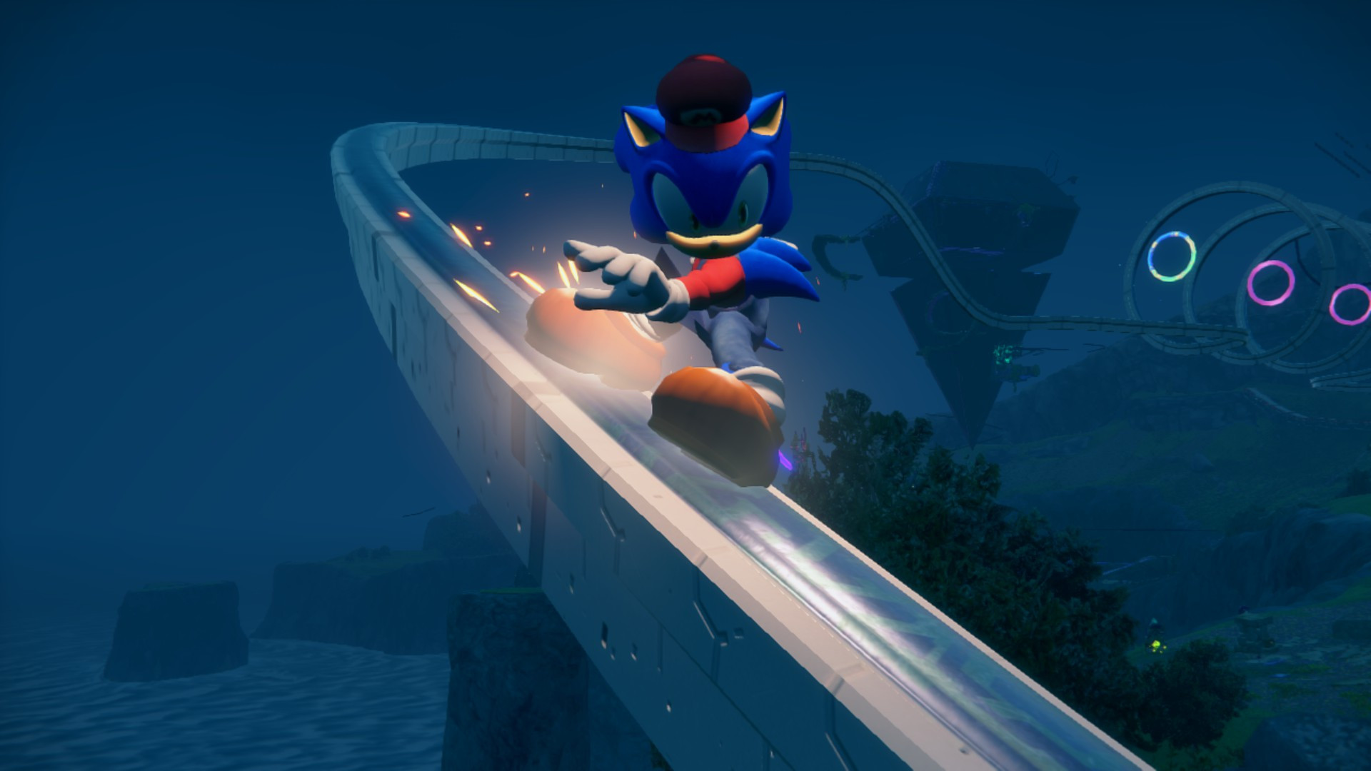 Sonic in Mario's outfit Mod for Sonic Frontiers | Frontiers Mods