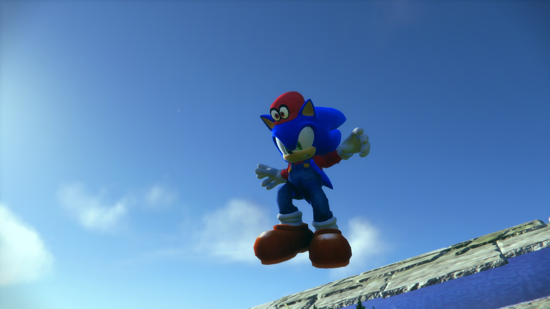 Sonic in Mario's outfit Mod for Sonic Frontiers | Frontiers Mods