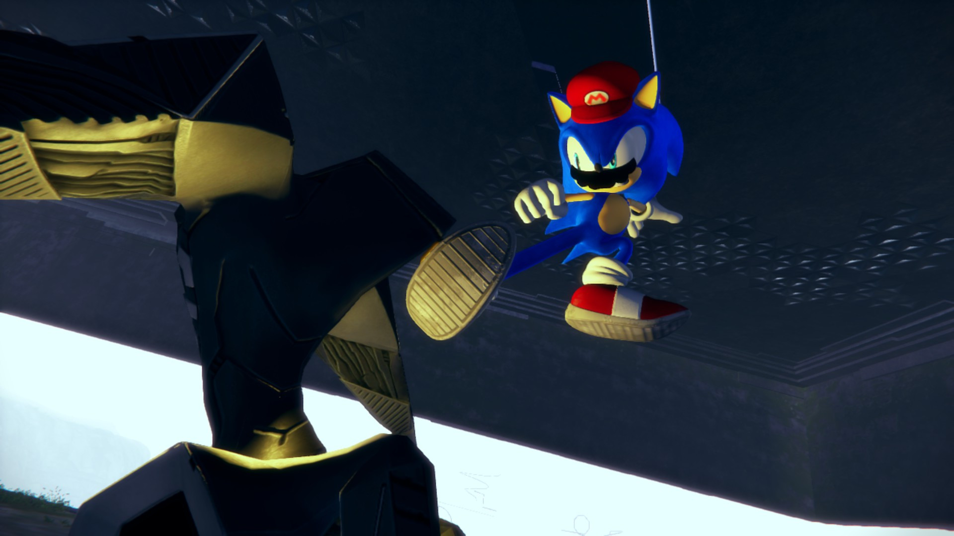 Sonic in Mario's outfit Mod for Sonic Frontiers | Frontiers Mods