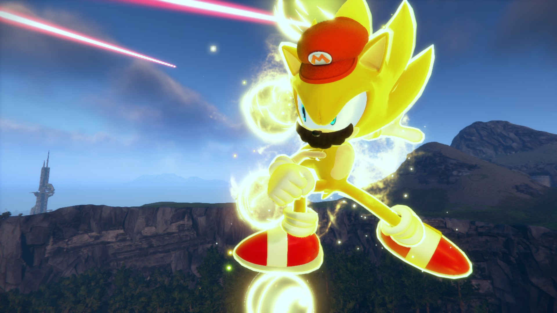Sonic in Mario's outfit Mod for Sonic Frontiers | Frontiers Mods