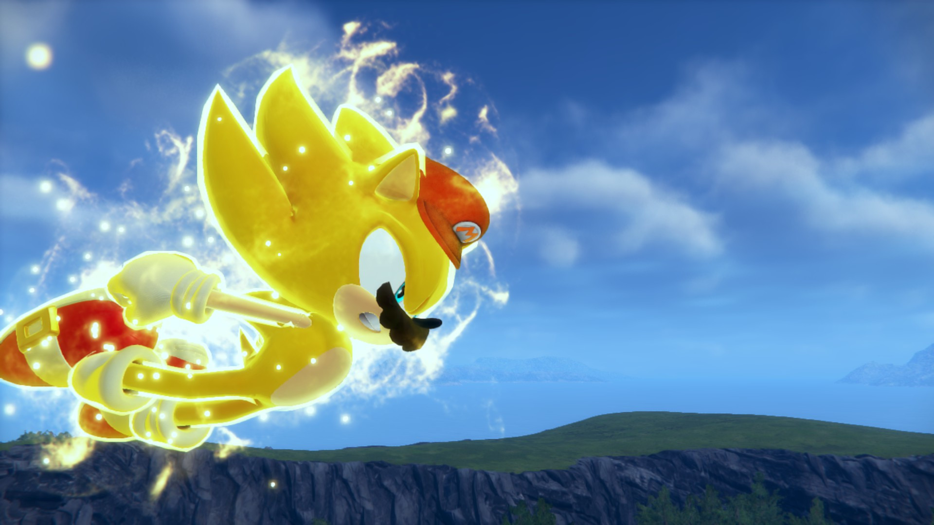 Sonic in Mario's outfit Mod for Sonic Frontiers | Frontiers Mods