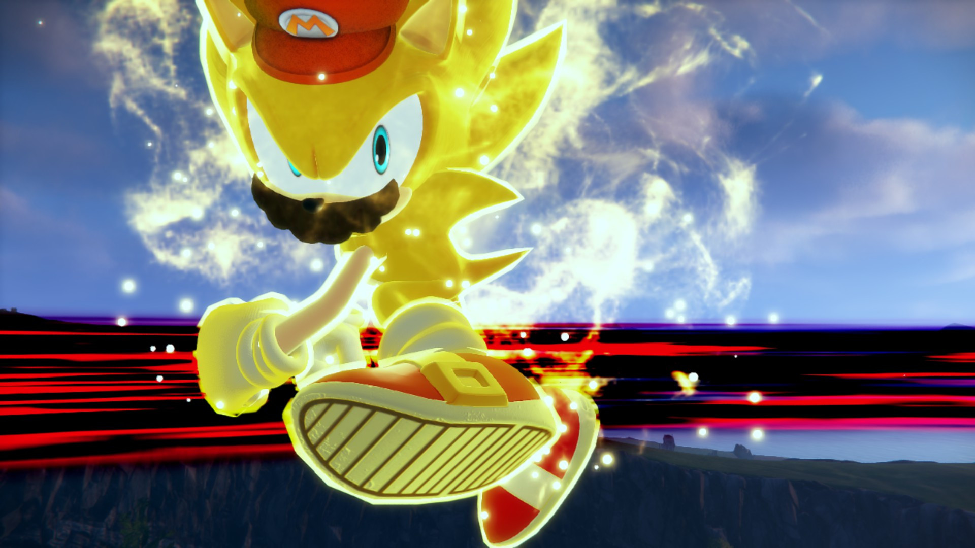 Sonic in Mario's outfit Mod for Sonic Frontiers | Frontiers Mods