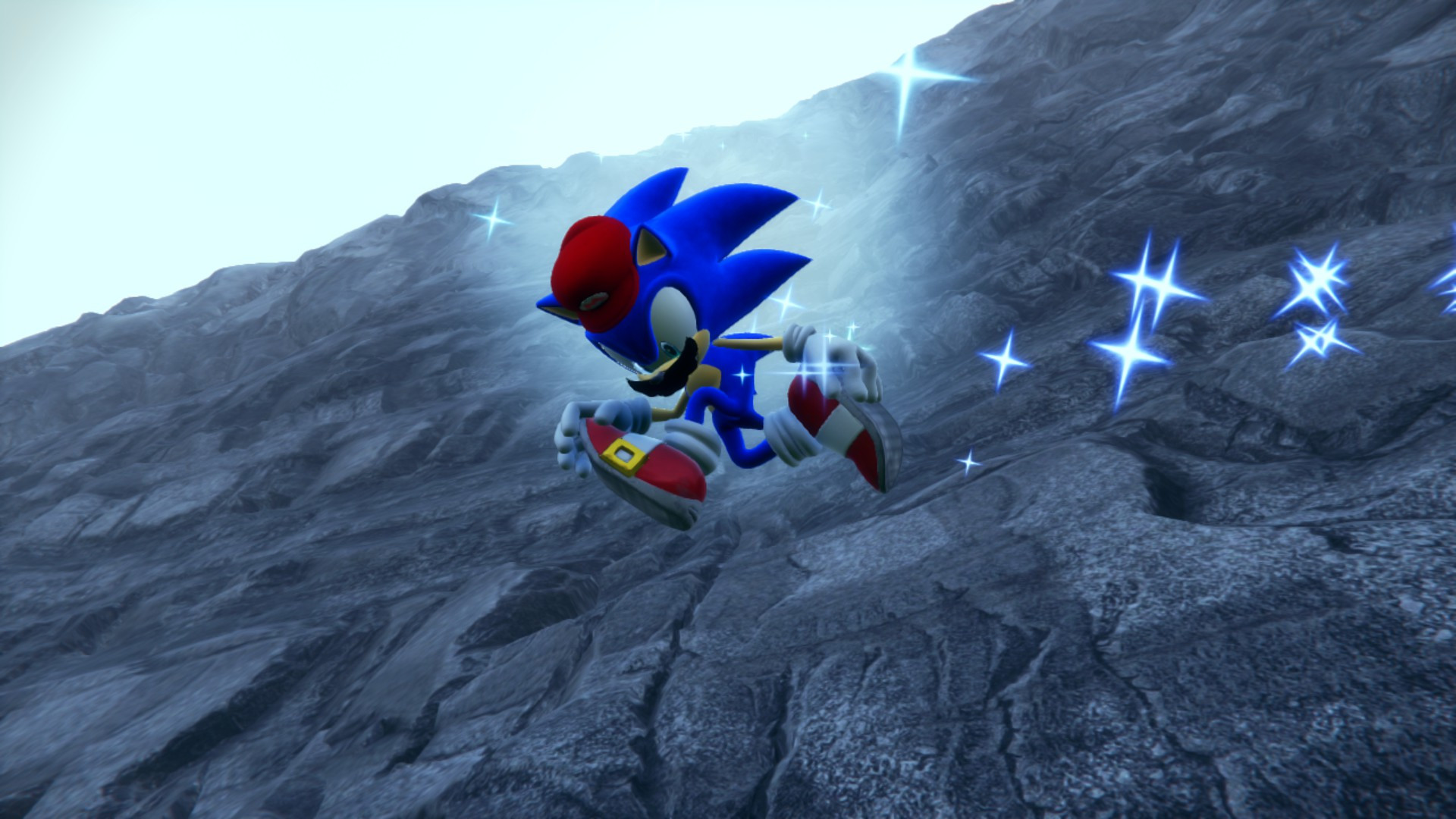 Sonic in Mario's outfit Mod for Sonic Frontiers | Frontiers Mods