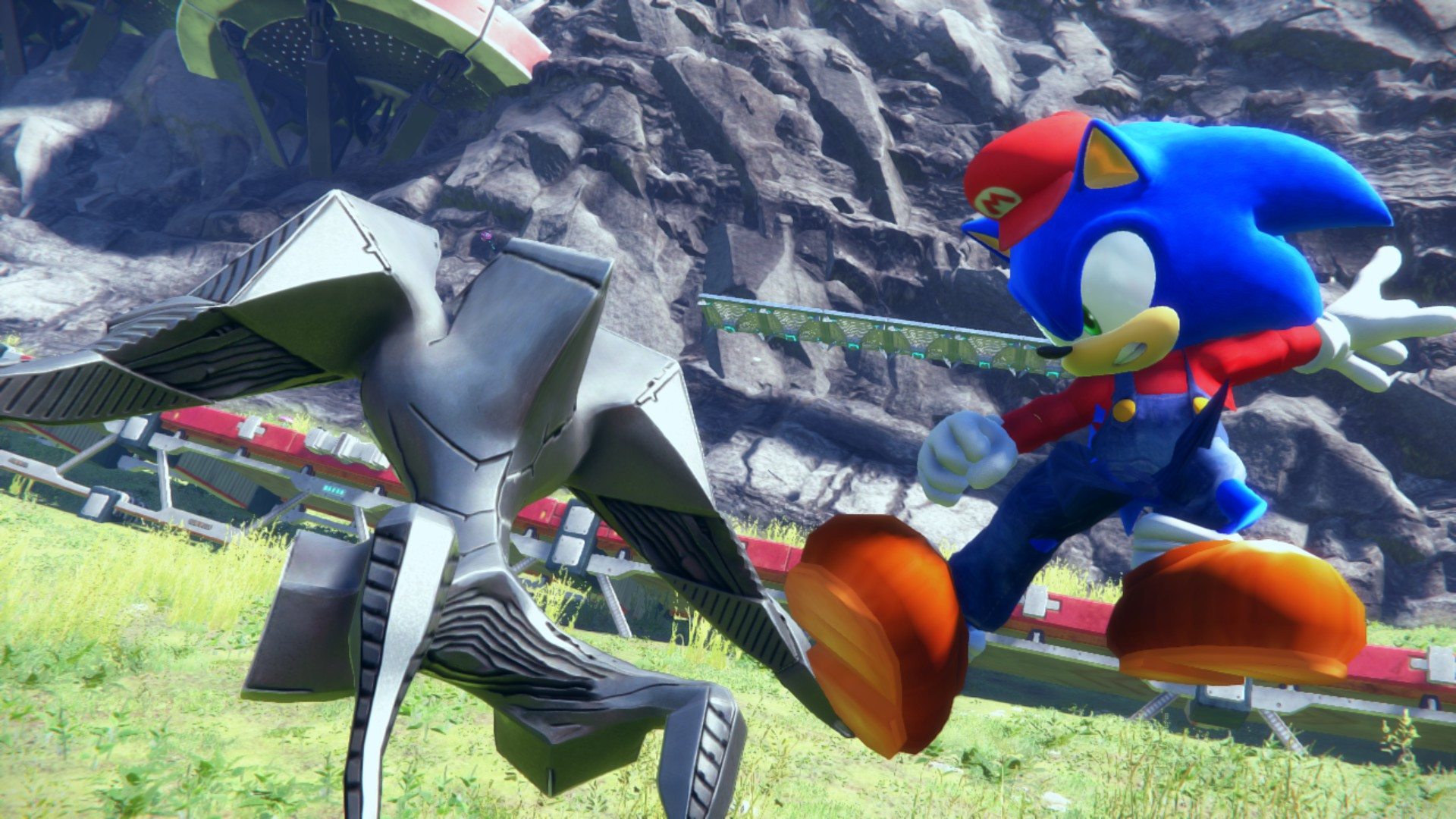 Sonic in Mario's outfit Mod for Sonic Frontiers | Frontiers Mods