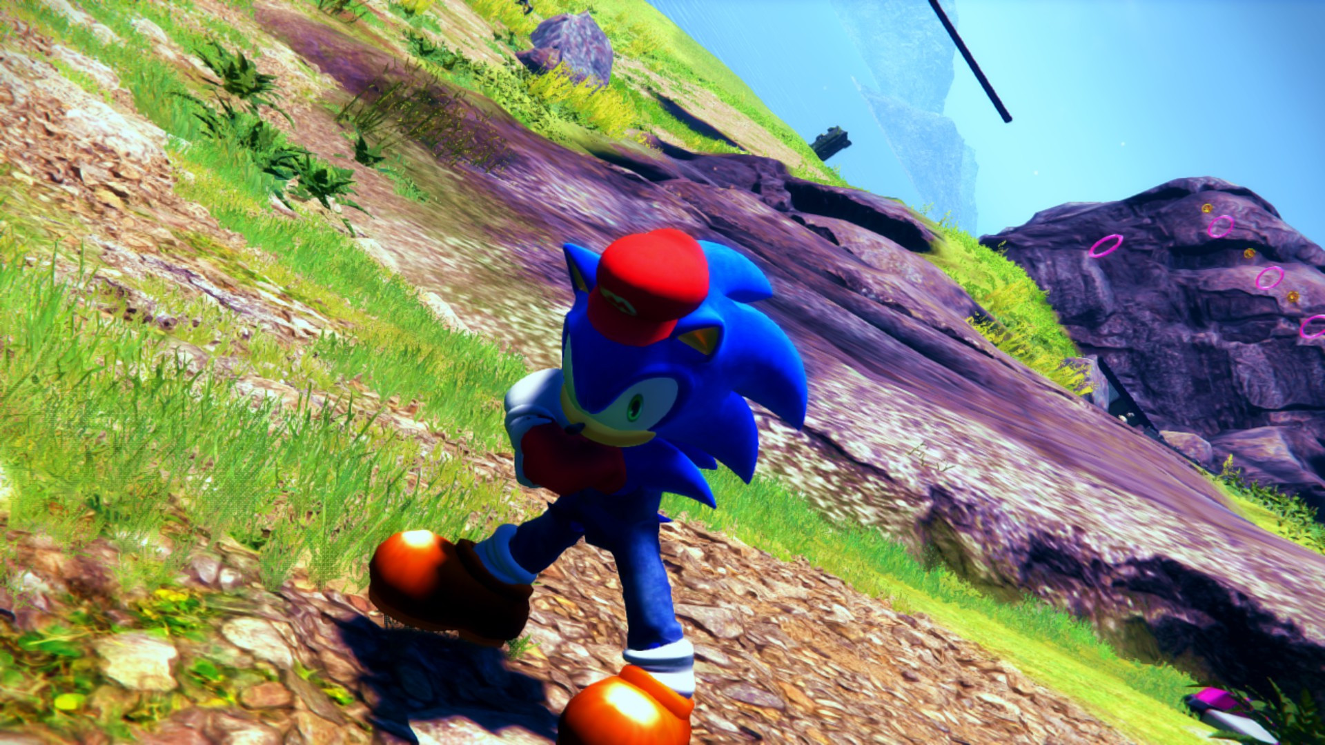 Sonic in Mario's outfit Mod for Sonic Frontiers | Frontiers Mods
