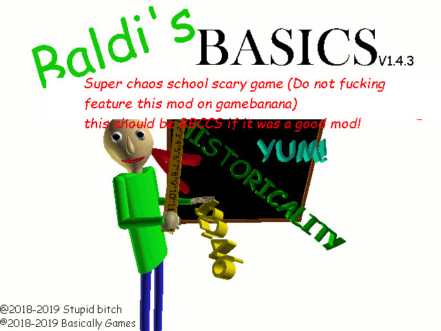 baldi scary chaos school game Mod for Baldi's Basics | Baldi Mods