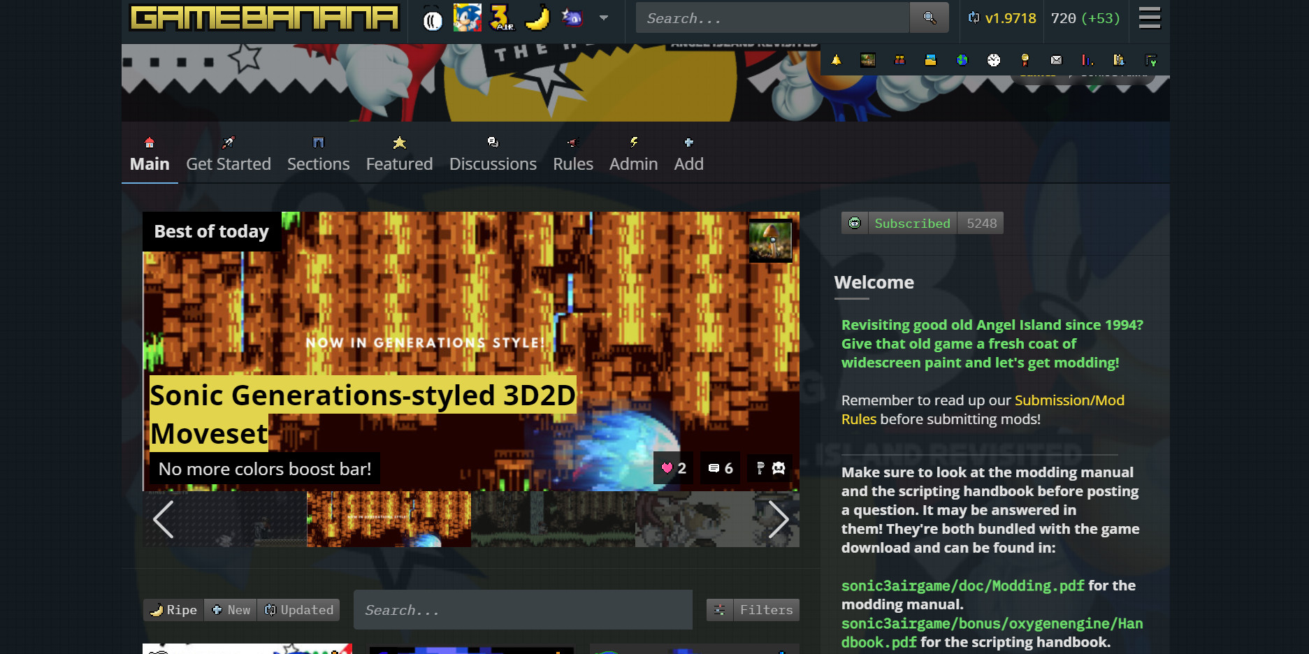 Sonic Generations-styled 3D2D Moveset Mod for Sonic 3 A.I.R. | S3AIR Mods