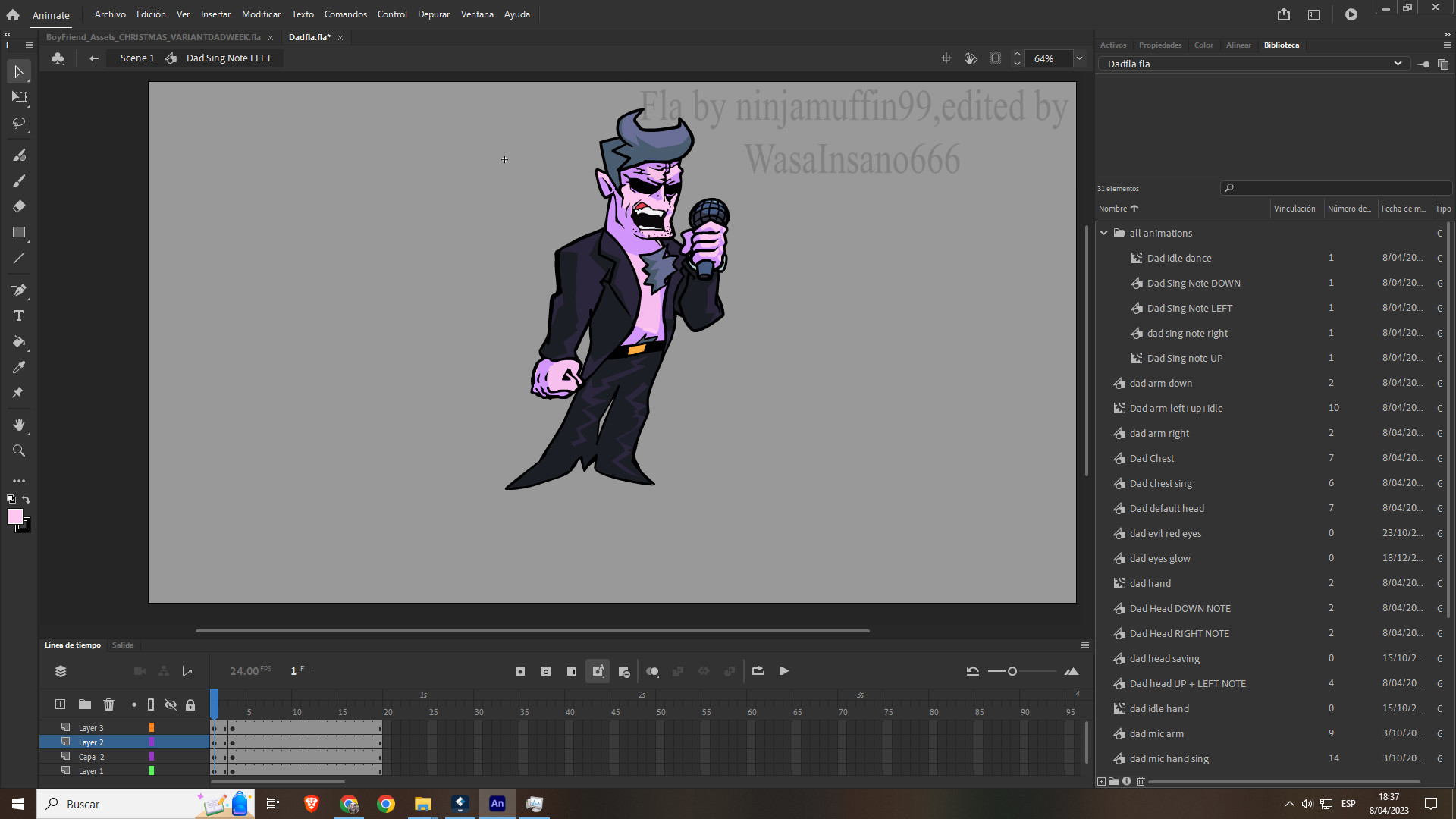 Fnf Corruption Lament Dad recreation Fla+sprites [Friday Night Funkin ...