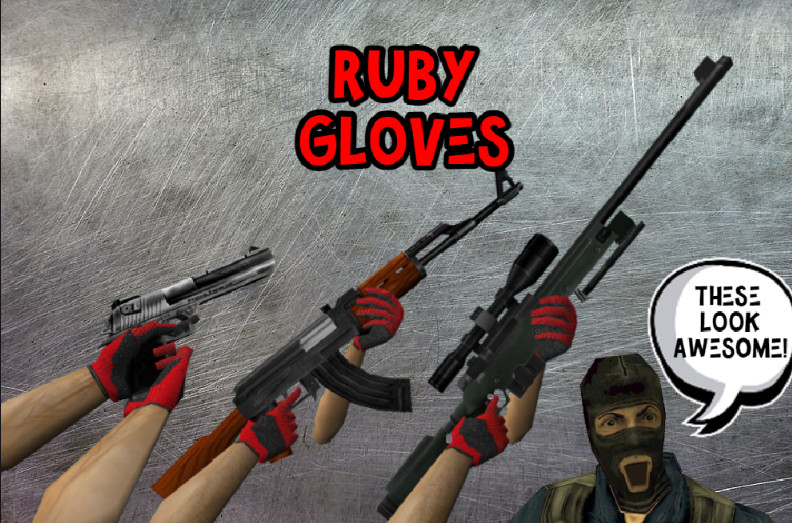 Ruby gloves. Mod for Counter-Strike 1.6 | CS1.6 Mods