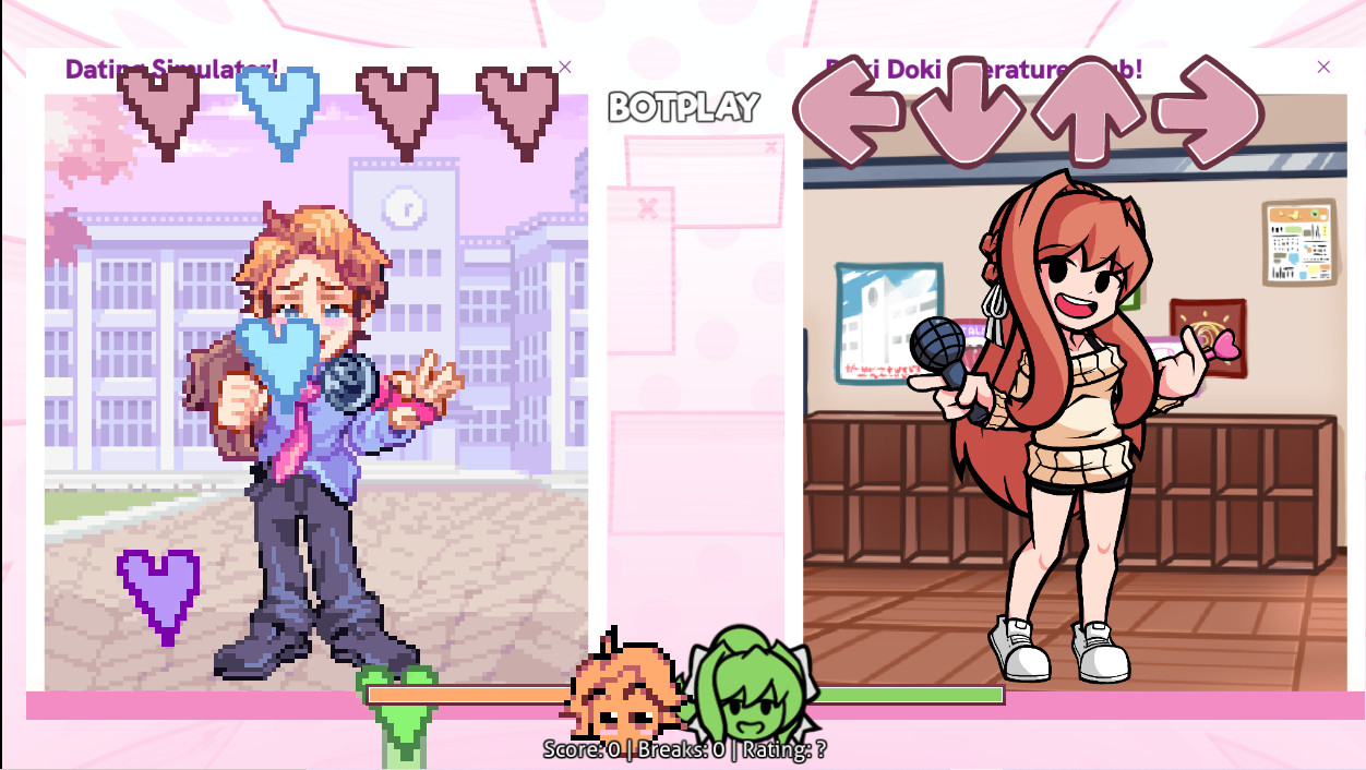 Heart arrows pixel Doki Doki Takeover [Friday Night Funkin'] [Mods]