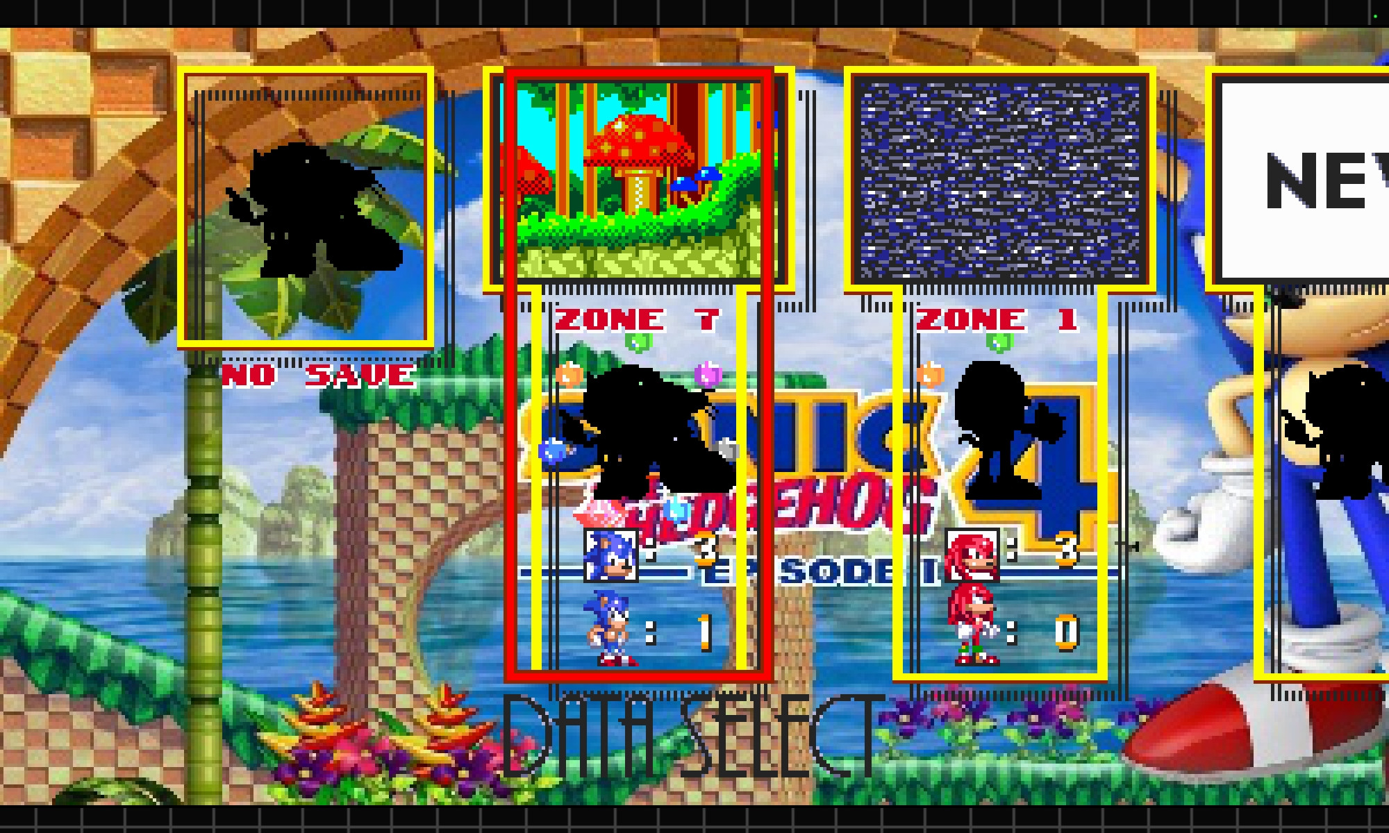 sonic 4 data select (joke) Mod for Sonic 3 A.I.R. | S3AIR Mods