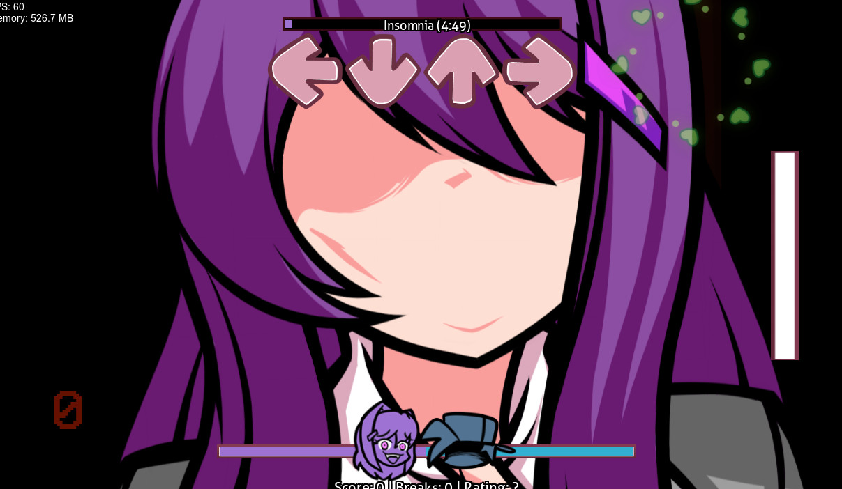 Insomnia But yuri sings it Mod for Friday Night Funkin' | FNF Mods