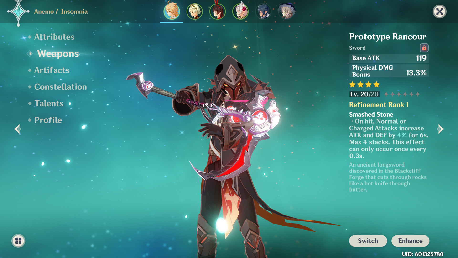 [Prototype Rancour] Short Scythe Mod for Genshin Impact | GI Mods