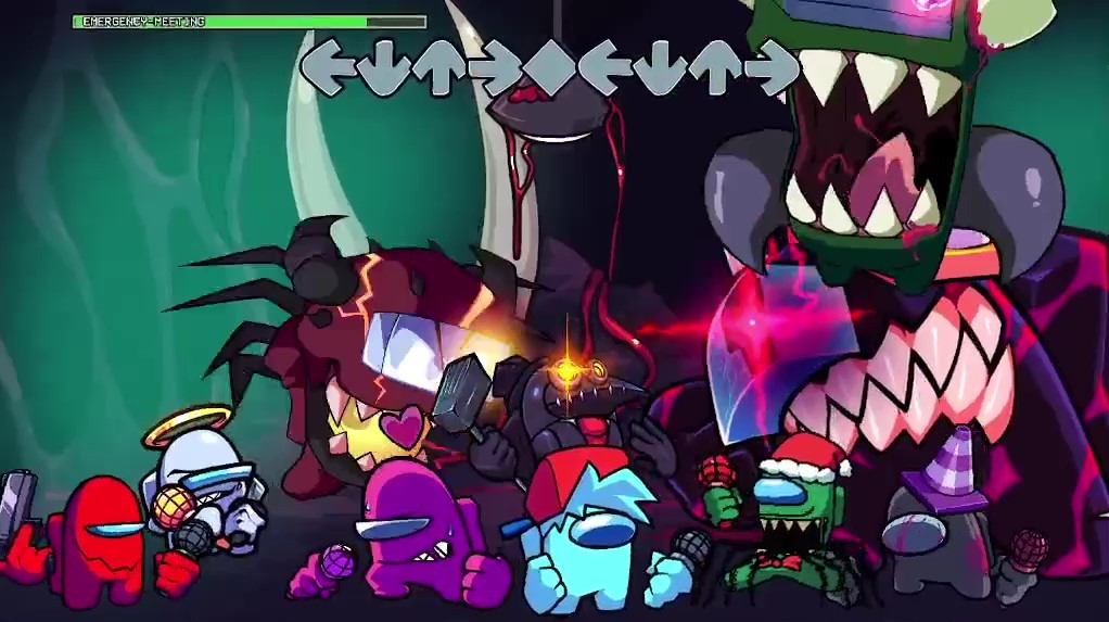 FNF Mega Mashup: Emergency Meeting (CHARTED OMFG) Mod for Friday Night ...