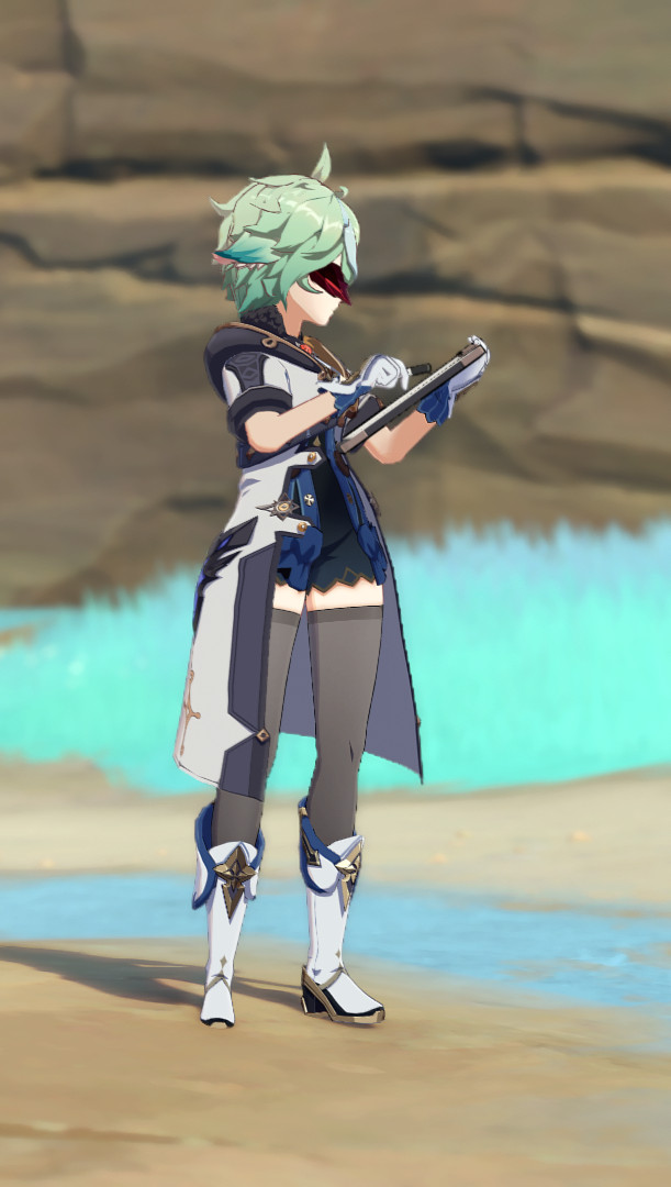 Sucrose wearing Albedo coat as Albedo Mod for Genshin Impact | GI Mods