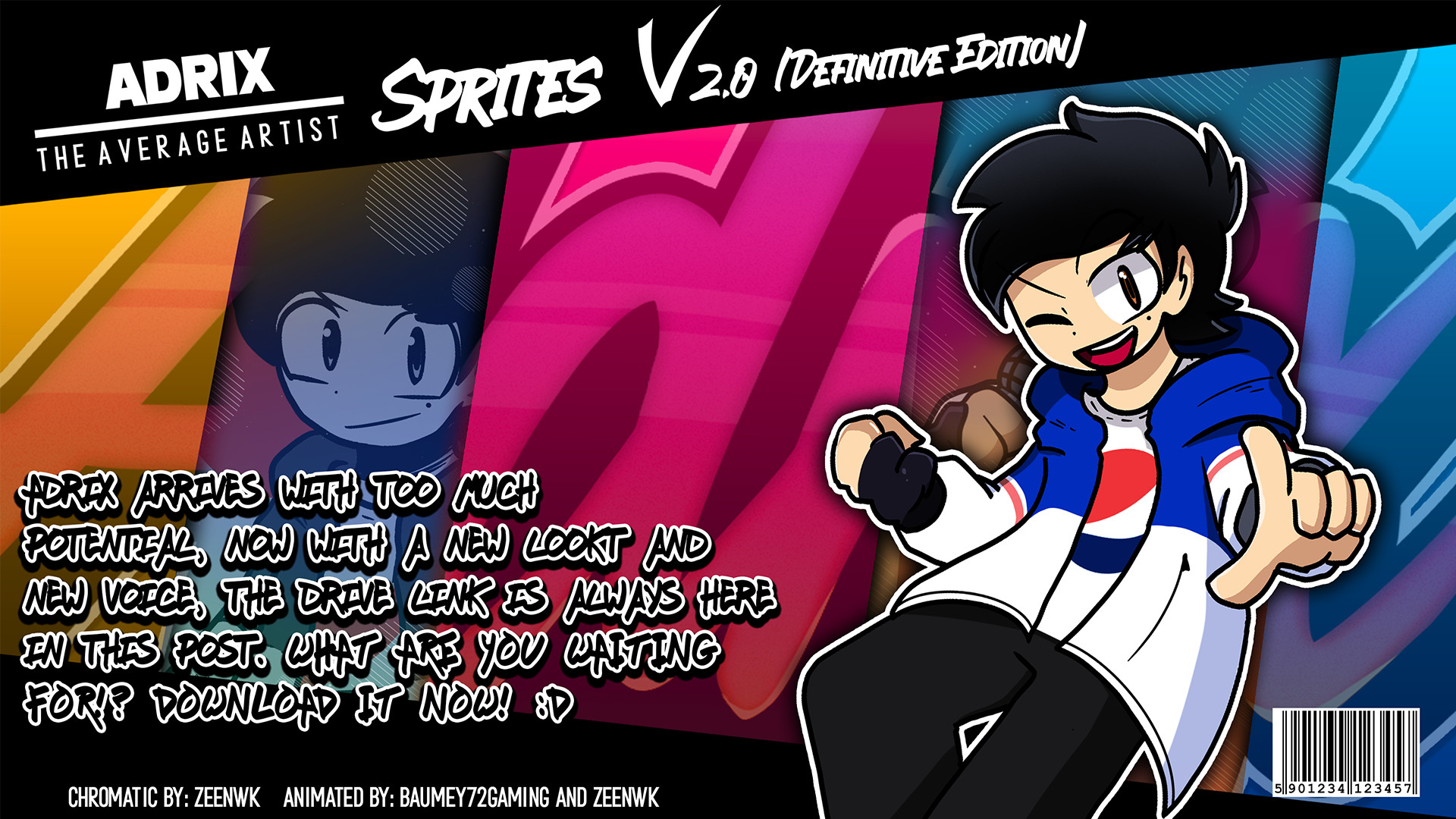 ADRIX V2 SPRITES (definitive edition) [Friday Night Funkin'] [Mods]