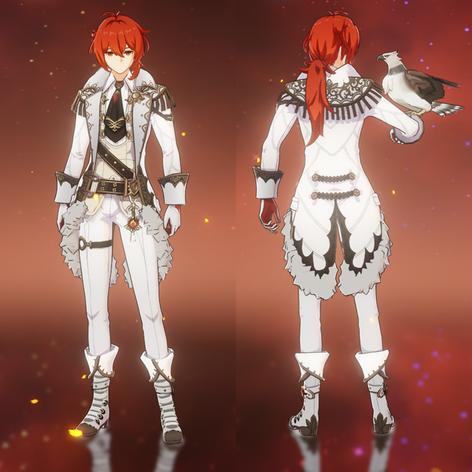 White outfit Diluc Mod for Genshin Impact | GI Mods