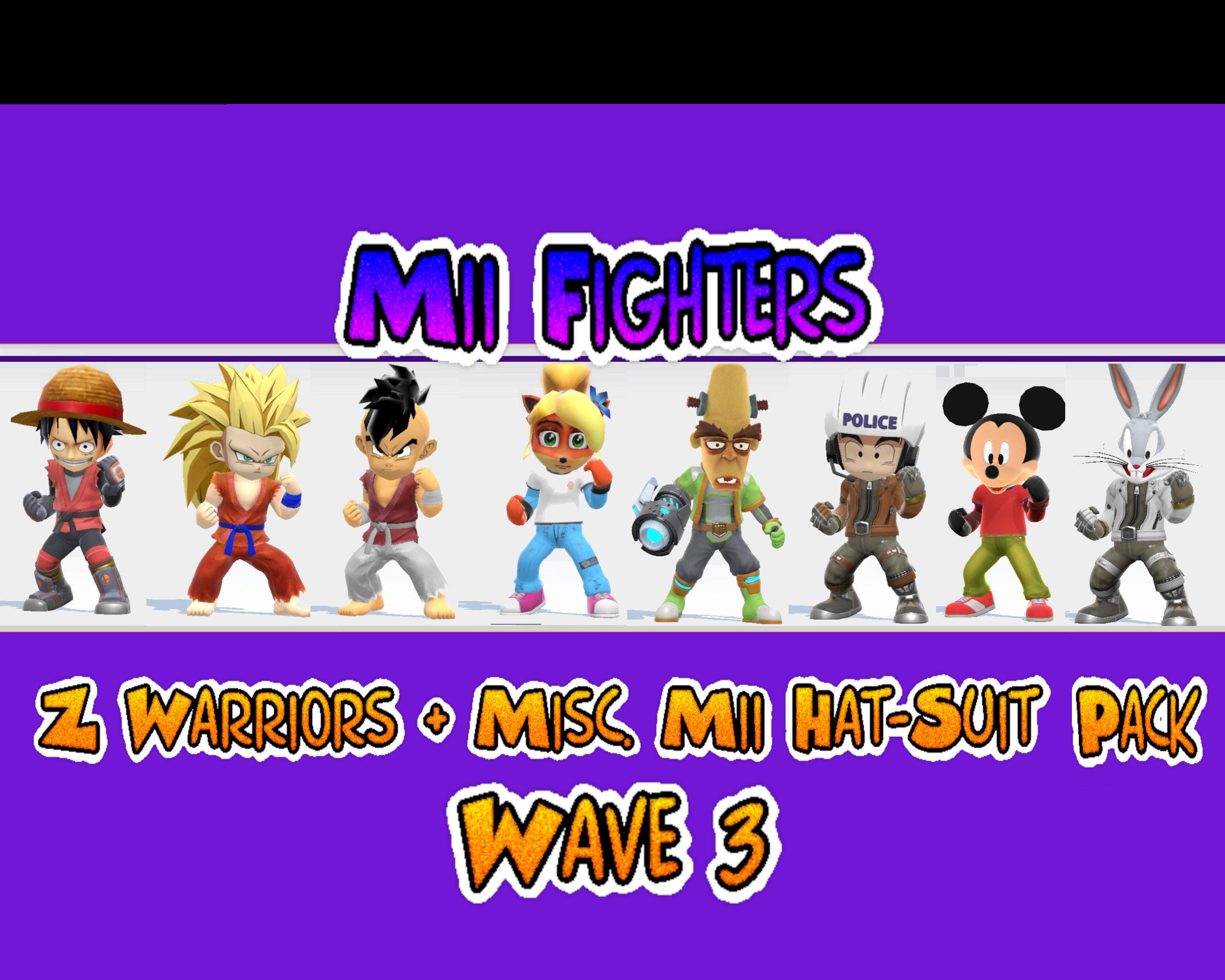 Z Warriors + Misc. Mii Hat-Suit Pack (Wave 3) Mod for Super Smash Bros ...