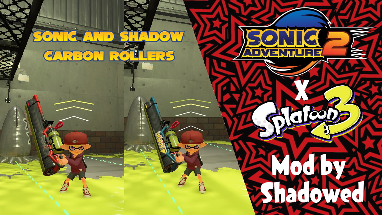 Sonic/Shadow Carbon Rollers [Splatoon 3] [Mods]